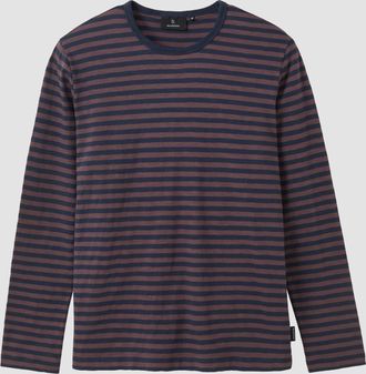 recolution Recolution Herren vegan Langarmshirt Maca Stripes Dark Grape