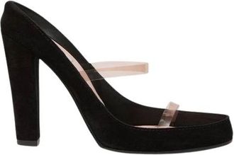 Moschino Femme, Chaussures, Noir, Taille: 39 EU Sandales &agrave; talons hauts en daim et PVC