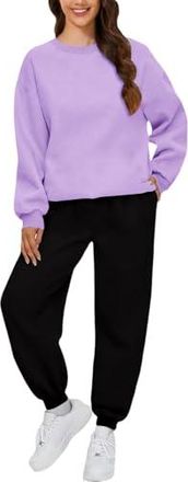 Generic Co Ord Ensembles pour femme 2 tenues d&eacute;contract&eacute;es &agrave; manches longues et haut court pour femme Ensemble de v&ecirc;tements de d&eacute;tente pour femme Ensemble de 