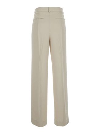 Toteme Tailored Wool Blend Trousers - Beige