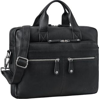 Royalz Lexington sac à bandoulière moderne en cuir véritable pour hommes et femmes - sacoche plate pour ordinateur portable 13-14.5 pouces à porter à lépaule