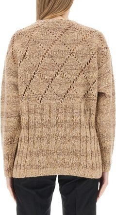 Cormio Viscose Blend Oversize Sweater - Beige