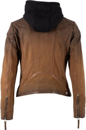 Mauritius Lederjacke MWKesha OT mit abnehmbarer Jerseykapuze