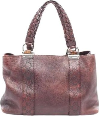 Gucci Sac cabas en cuir bambou Pre-owned - Femme - Pre-owned - Rouge - Taille: ONE Size