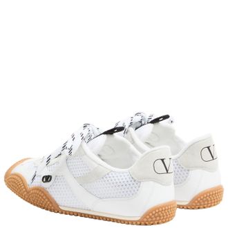 Valentino Garavani Womens Amphibious Sneakers Rubberised Calfskin White Calf Leather Trainers