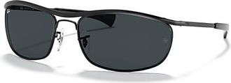 Ray-Ban Olympian I Deluxe Sonnenbrillen Schwarz Fassung Blau Glas 62-18