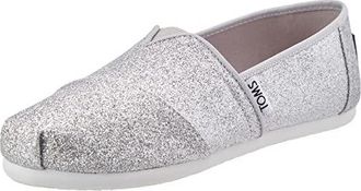Toms YOUTH ALPARGATA Silver Iridescent Glimmer UK12.0