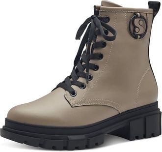 s.Oliver Bottines Plates en Dentelle pour Femme 5-25210-43, Taupe, 39 EU