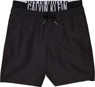 Calvin Klein Jeans Homme, Maillots de bain, Noir, Taille: 8 Y Medium Double WB Swim Shorts