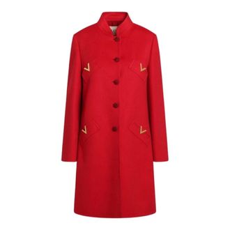 Valentino Garavani Femme, Manteaux, Rouge, Taille: 36 FR Manteau Drap&eacute; en Laine et Cachemire