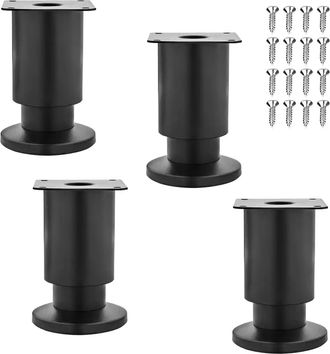 Generic Verstellbare M&ouml;belf&uuml;&szlig;e, Runde Metallf&uuml;&szlig;e Als Ersatz Schr&auml;nke, F&uuml;r Couchtische, Schreibtische, Sofas Und Regale, 4er-Pack, Mit Rutschfester Gummibasis(