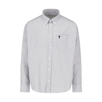 Ami ADC Gestreiftes Hemd - - Shirts - Herren - Grau - M