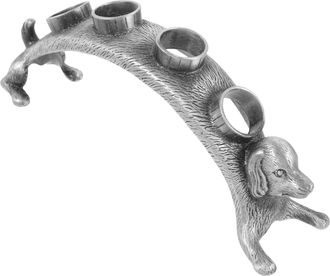 Valiclud Vintage Weinflaschen Ausgießer Halter aus Langlebiger Zinklegierung Mehrschichtiger Flaschenverschluss Organizer Stilvolle Hund Form Dekoration für Zu