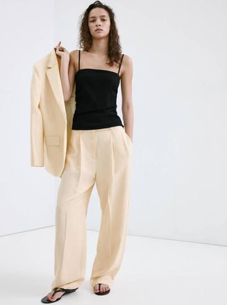 Mango Top &agrave; bretelles encolure carr&eacute;e noir - Femme - XS - MANGO