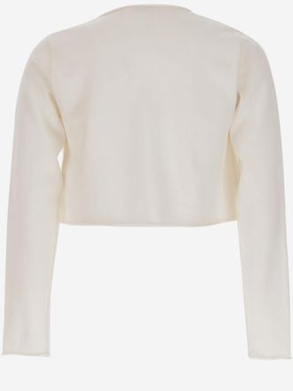 Il Gufo Girls Short Cotton Cardigan White Sweater