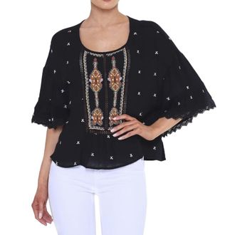 Velvet by Graham & Spencer embroidered alasdair top Size S