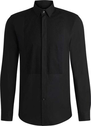 HUGO BOSS Hemd f&uuml;r Herren, Mit Falten (Schwarz)