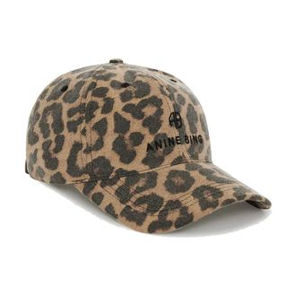 Anine Bing Femme, Accessoires, Brun, Taille: ONE Size Leopard Print Baseball Cap