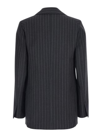 Semicouture Womens Jacket Carmen Grey Wool-Blend Blazers