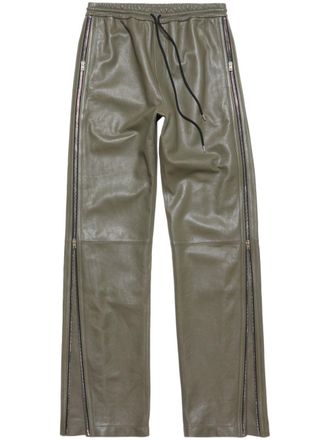 Acne Studios Hose aus Leder - Gr&uuml;n