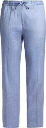 Etro Homme, Pantalons, Bleu, Taille: 2XL Pantalon en m&eacute;lange de lin