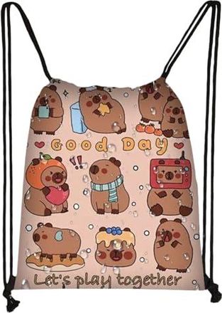 Generico Sac &agrave; dos Capibara | sac &agrave; cordon de serrage 40 x 30 cm | sac de natation sport de sport portable en polyester imperm&eacute;able | voyage unisexe pour, femm