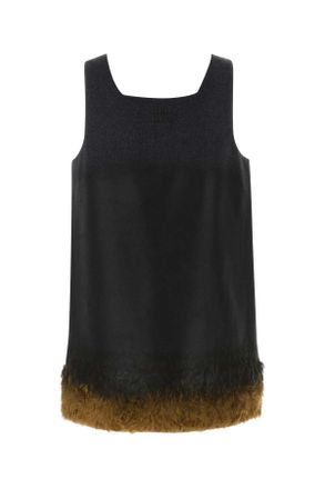 Miu Miu Wool Blend Mini Dress - Gray