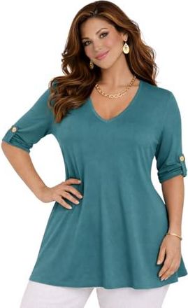 Eye Catch Plus - Tunique Basique col en V - Shellie - Femme - Grandes Tailles