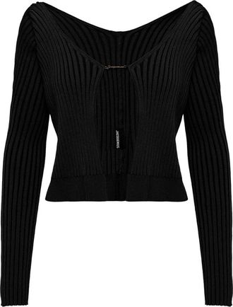 Jacquemus Damen, Strickwaren, Schwarzk, MGröße