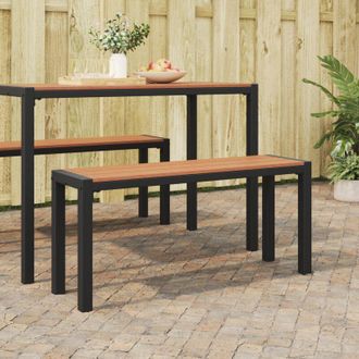 vidaXL Gartenbank Braun 100 x 28 x 45 cm Stahl vidaXL