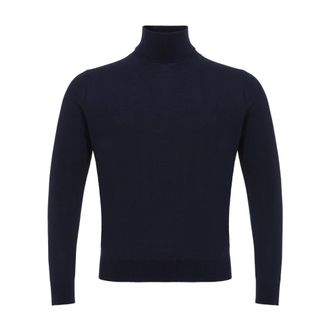 Colombo Navy Cashmere Seiden Pullover - - Knitwear - Herren - Blau - 5XL