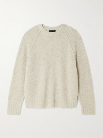 James Perse Pullover Aus Boucl&eacute; Aus Einer Kaschmirmischung - Grau