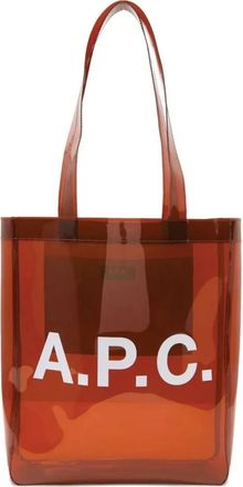 A.P.C. Shopper & Totes - Amber Transparent Tote Bag With Bold Lettering - Gr. unisize - in Rot - f&uuml;r Damen