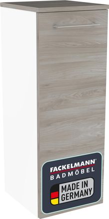 Fackelmann Midischrank Lima/Badschrank mit Soft-Close-System/Maße (B x H x T): ca. 30 x 81 x 32 cm/Türanschlag frei wählbar/Korpus: Weiß/Front: Braun