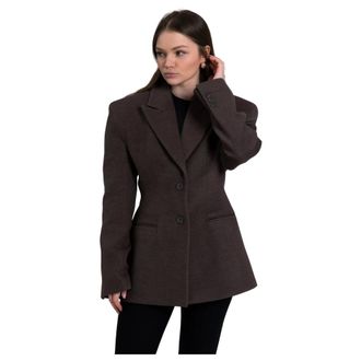 Estro & Luminara Femme, Manteaux, Brun, Taille: 40 FR Manteau Court Tailleur
