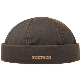 Stetson Old Cotton Winter Dockermütze Dockercap Mütze mit Fleecefutter Wintermütze für Herren Umschlag, Docker, Futter, Hinten geschlossen,, Braun, XL (60-61 
