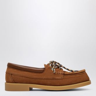 Bottega Veneta Bootsschuhe Pier aus Veloursleder in Tannin