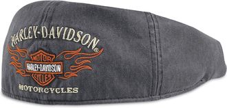 Harley-Davidson Flame Graphic Ivy Cap 99537-11VM Herren Hat, Schwarz, Beige, Orange, M