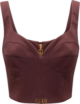 Elisabetta Franchi Femme, Tops, Rouge, Taille: 44 FR To03956E2 Cropped Top