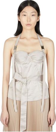 Rokh Femme, Tops, Beige, Taille: 40 FR Halterneck Corset Top