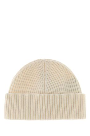 Ami CUFFIA Virgin Wool Beanie - Beige