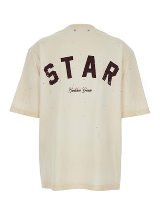 Golden Goose Womens T-Shirt Crew Neck White Cotton T-Shirts & Jerseys
