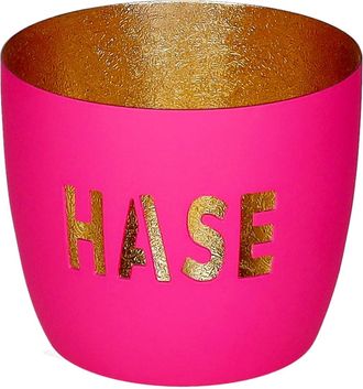 Giftcompany Madras Windlicht M Hase hot pink/Gold 8,5cm