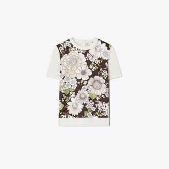 Tory Burch Wolltop mit Seidenfront