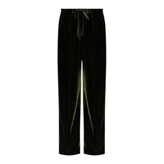 Forte_Forte Samt-Hose mit geradem Bein - - Trousers - Damen - Gr&uuml;n - S