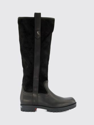 Christian Louboutin Bottes de motard Slouch en cuir de veau avec semelle crant&eacute;e