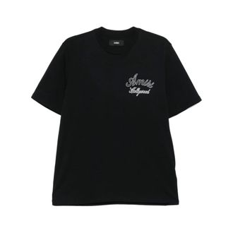 Amiri Homme, Tops, Noir, Taille: L T-shirt Col Rond Logo Noir