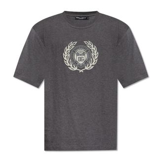 Dolce & Gabbana Bedrucktes T-Shirt - - Tops - Herren - Grau - S