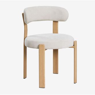 Sklum Chaise de salle à manger rembourrée et en fer Jolie SKLUM Marron Bois Naturel