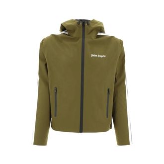 Palm Angels Bicolor Polyethylene Jacke in voller L&auml;nge - - Jackets - Herren - Gr&uuml;n - S
